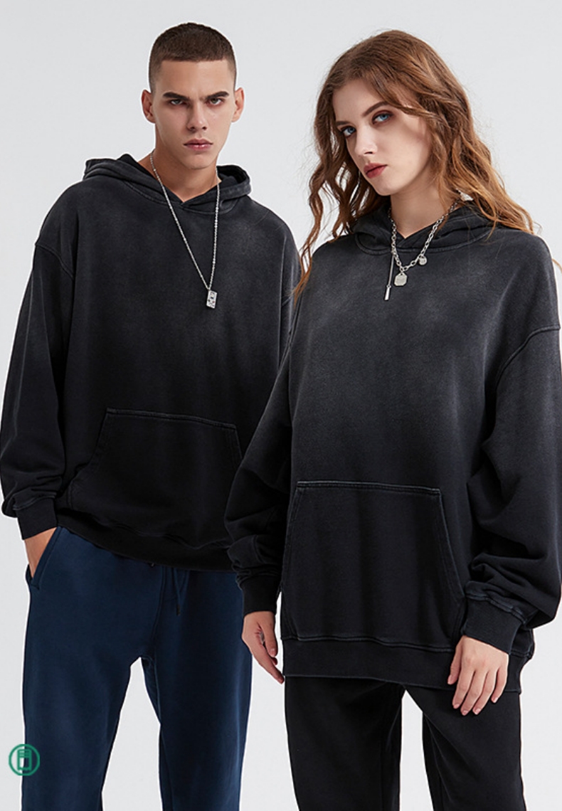 Sprayed And Wash Frayed Hooded Sweatshirt,Hoodie & Pullover